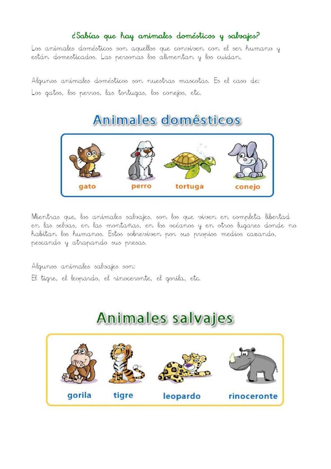 Diferencias entre animales salvajes y domésticos: ejemplos claros